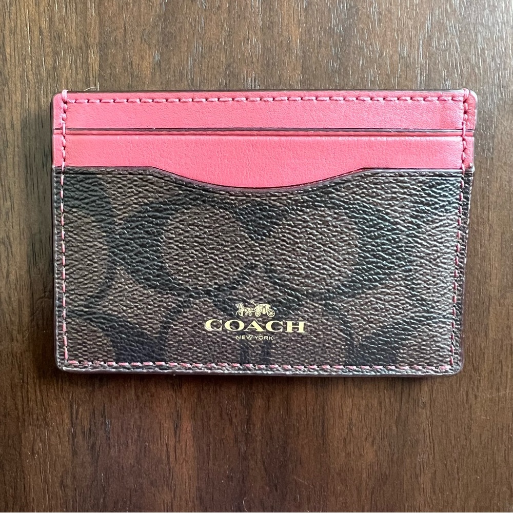 Coach Card Case In Signature Canvas - Gem